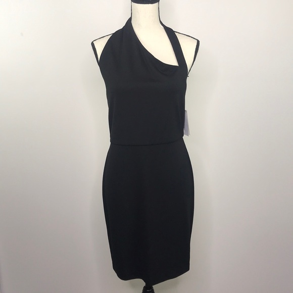 Halston Heritage | Dresses | Halston Black Halter Cut Out Mini Lbd ...